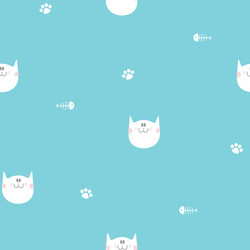 Seamless cat repeat pattern background Royalty Free Vector
