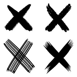 Set hand drawn x marks isolated on white Vector Image