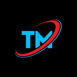 Tm t m letter logo design initial Royalty Free Vector Image