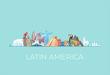 Latin america skyline landmarks south Royalty Free Vector