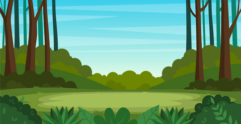 Cartoon forest background Royalty Free Vector Image