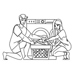 Woman laundry Royalty Free Vector Image - VectorStock