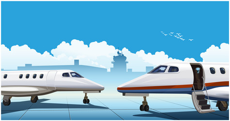 Modern business jet Royalty Free Vector Image - VectorStock