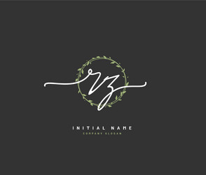 R z rz beauty initial logo handwriting logo Vector Image