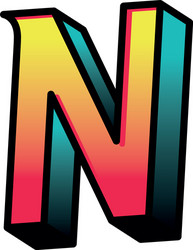 3d n letter design Royalty Free Vector Image - VectorStock