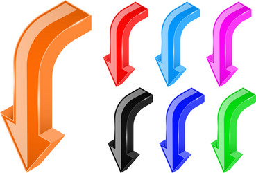 Up and down curved arrow green red signs Vector Image