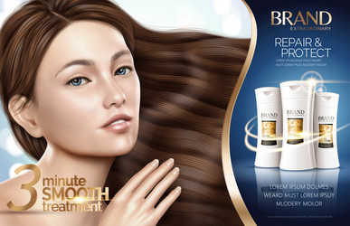 Hair oil ads Royalty Free Vector Image - VectorStock