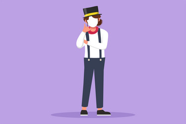 Graphic flat design drawing funny female mime Vector Image