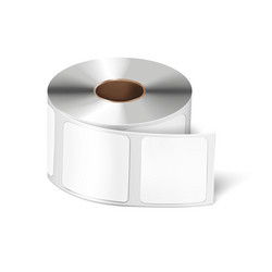 Rectangular label sticker roll mock-up blank Vector Image