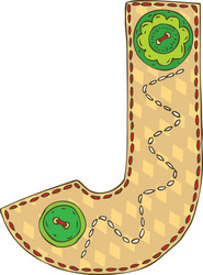 Letter r in patchwork style Royalty Free Vector Image