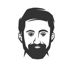 Mans face with beard Royalty Free Vector Image