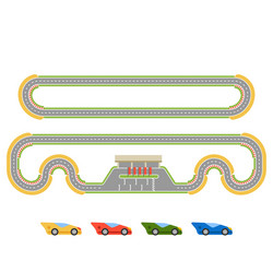 Race track with sport cars top view rally road Vector Image