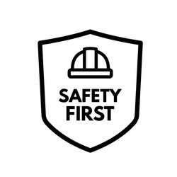 Safety first cartoon stick figure Royalty Free Vector Image