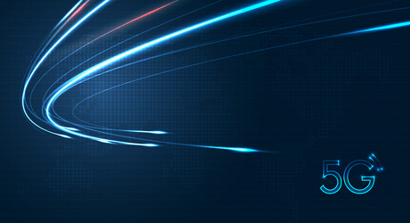 Blue light streak fiber optic speed line Vector Image