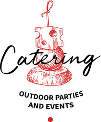 Elegant Catering Logo - Plate & Fork Vector Image