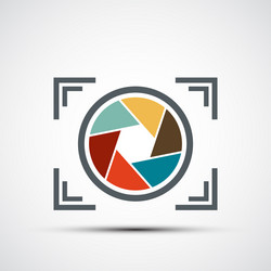 Pixel art camera logo icon design Royalty Free Vector Image