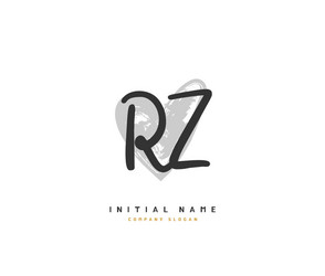 R z rz beauty initial logo handwriting Royalty Free Vector