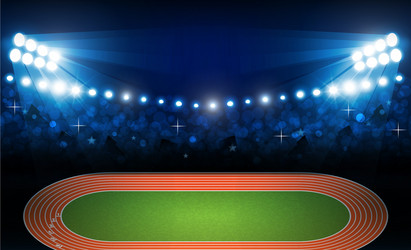 Running track arena field with bright stadium Vector Image