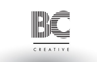 Creative black letters bc b c logo with leading Vector Image