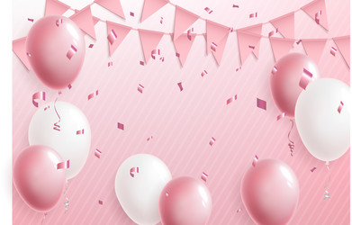 Celebration cute pink background with balloons Vector Image