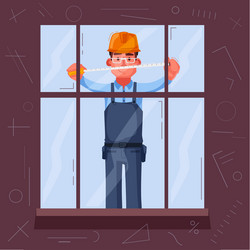 Funny construction engineer and architect Vector Image