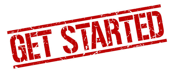 Lets get started neon lettering on brick wall Vector Image