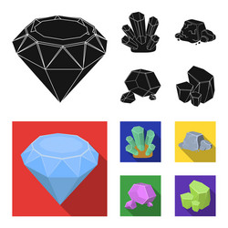 Crystals iron ore precious minerals Royalty Free Vector