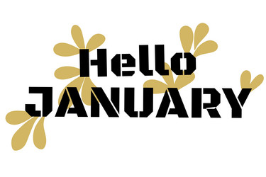 Hello January Clipart Vectors