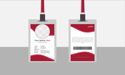 Modern simple clean id card design personal ident Vector Image