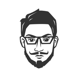 Pyramid mustache beard style men face Royalty Free Vector