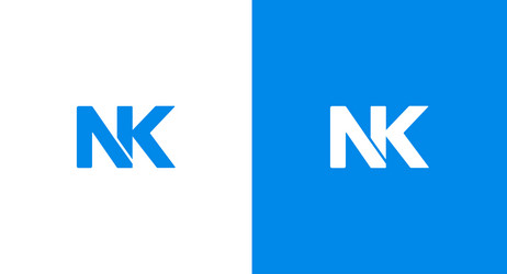 Nk monogram logo design nk icon brand identity Vector Image