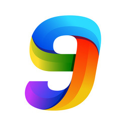 Number gradient colorful design Royalty Free Vector Image