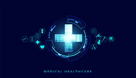 Abstract health science consist health plus Vector Image