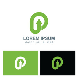 Simple creative logo letter p and arrow Royalty Free Vector
