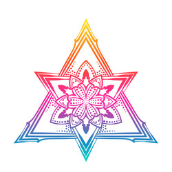 Colorful and triangular mandala Royalty Free Vector Image