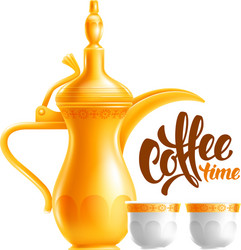 Arabic coffee pot icon simple style Royalty Free Vector