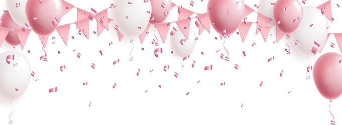 Celebration cute pink background with balloons Vector Image