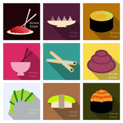 Asian food background poster Royalty Free Vector Image