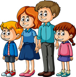 Father and mother with two kids Royalty Free Vector Image