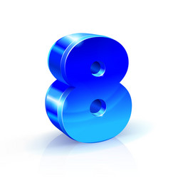Glossy blue five 5 number 3d Royalty Free Vector Image