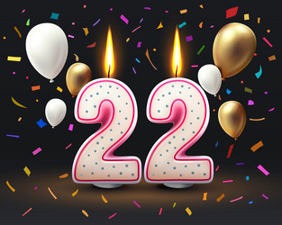 Happy birthday years 22 anniversary Royalty Free Vector