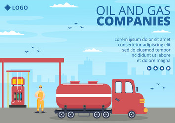 Oil gas industry cover template flat design Vector Image