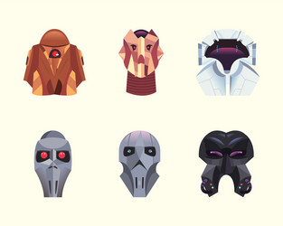 Robots cartoons symbol collection Royalty Free Vector Image