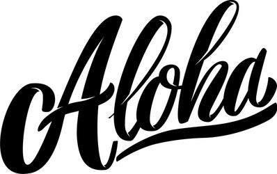 Aloha lettering design hawaiian Royalty Free Vector Image