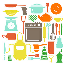 Set of kitchen items Royalty Free Vector Image