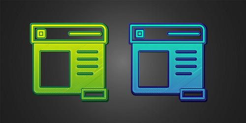 Green and blue browser window icon isolated Vector Image