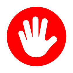 Prohibition sign with cartoon hand or icon Vector Image