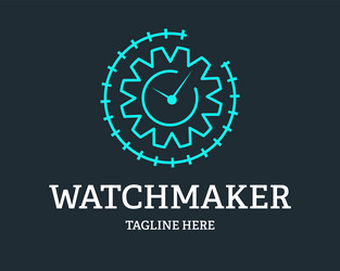 Watchmaker or clockmaker detailed abstract logo Vector Image