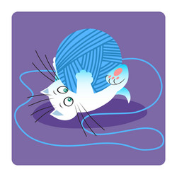 Trace the dotted lines from cats to balls of yarn Vector Image