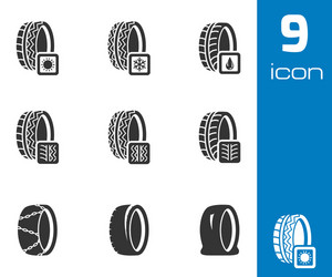 Tires shop or service retro emblem and labels Vector Image
